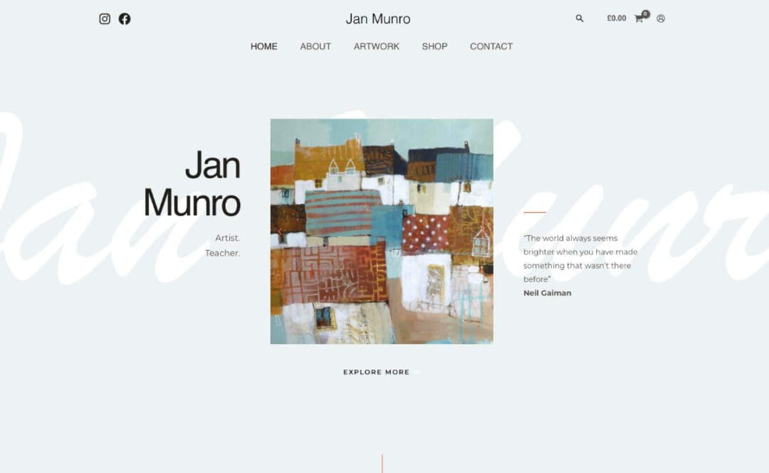 Jan Munro Art - Hemel Web Design